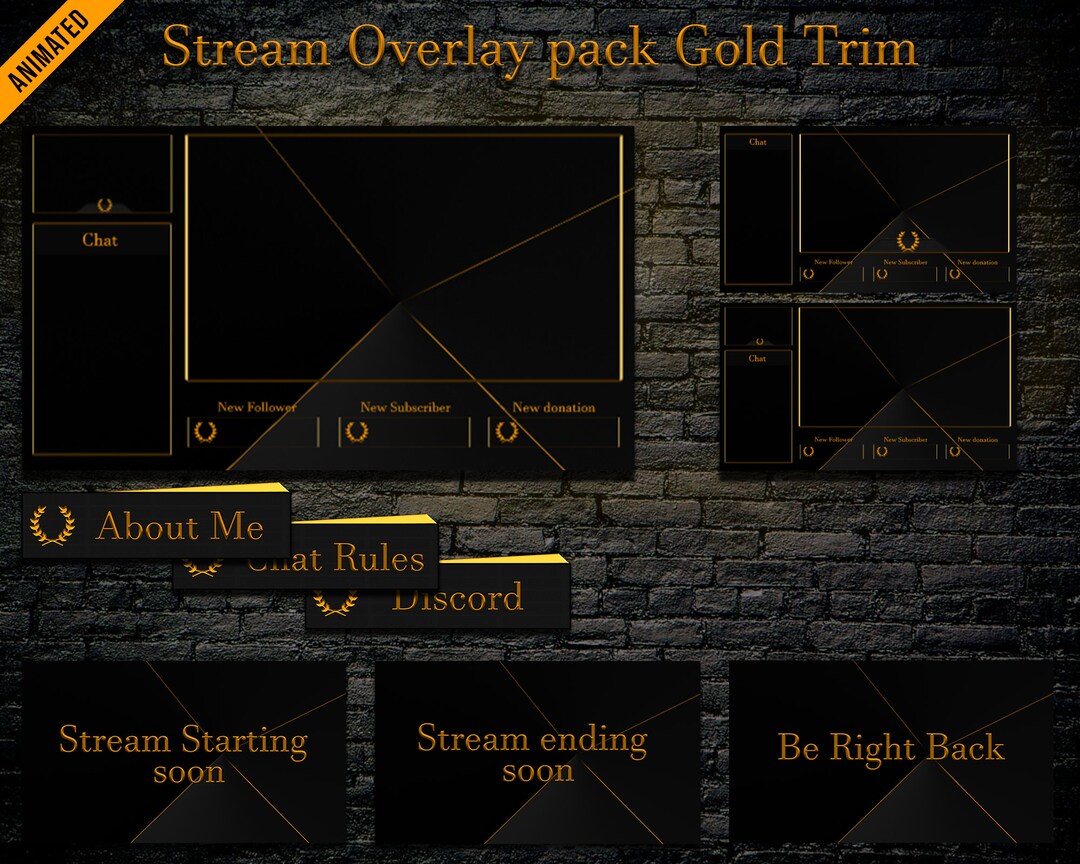 Golden Trace Overlay Pack for Streaming Clean Smooth - Etsy Canada
