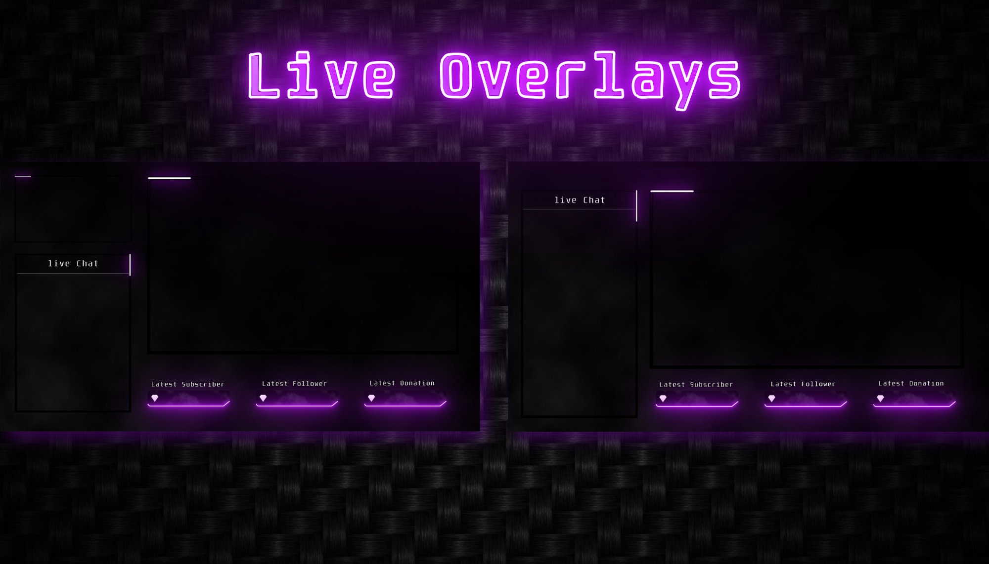 Purple Illuminous Animated Overlay Pack for Live Streaming Animated ...