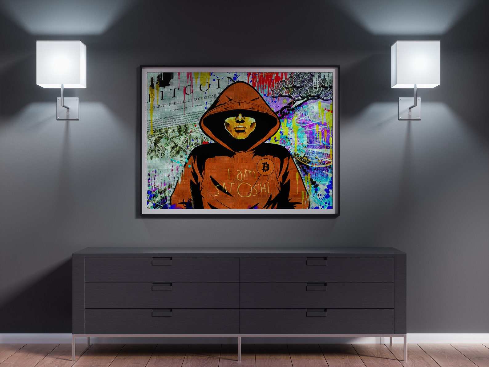 I AM SATOSHI - Poster Framed, Crypto Bitcoin Pop Art a Wall, Gift for ...