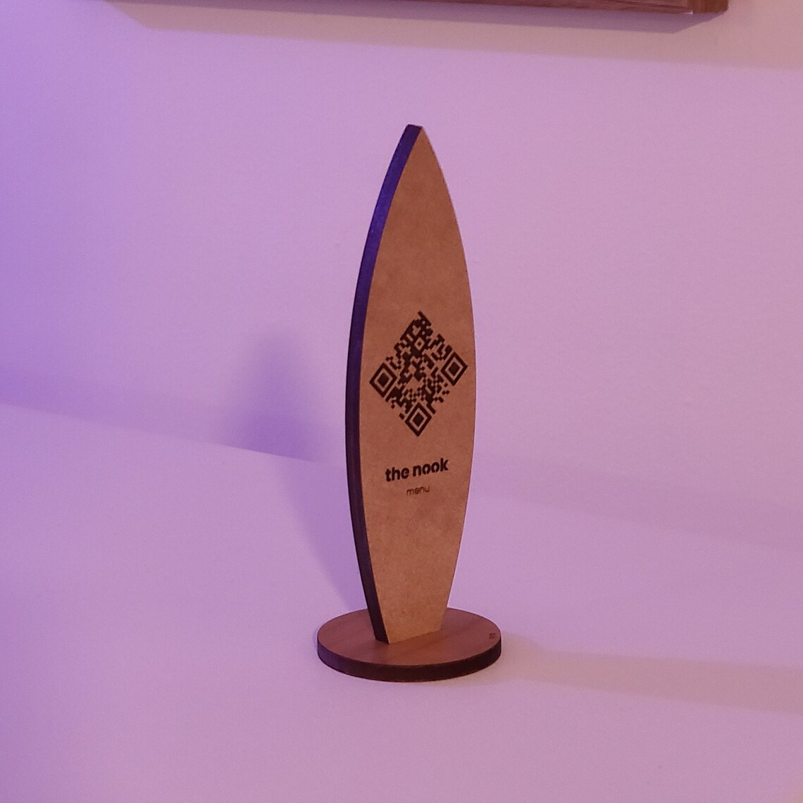 Surfboard Table Qr Code Sign | Centerpiece Decor | Restaurant Menu ...