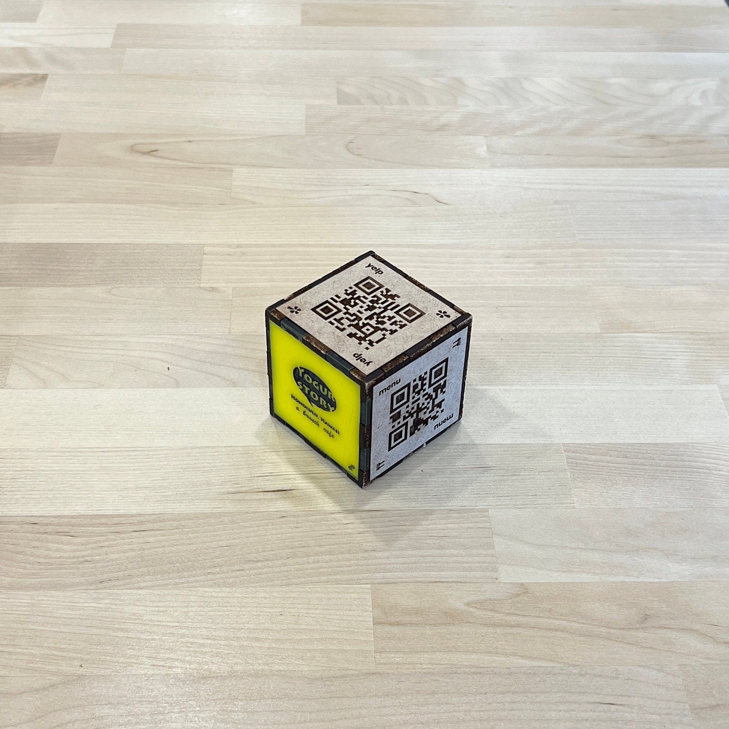 Cubic Qr Code Sign Custom Made Menu Table Decor Restaurant Shop ...