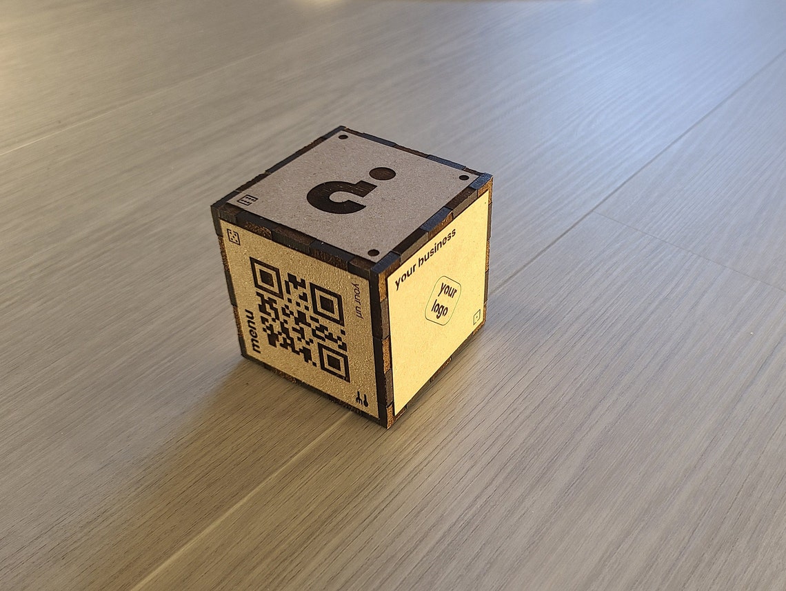 Cubic Qr Code Sign Custom Made Menu Table Decor Restaurant Shop ...