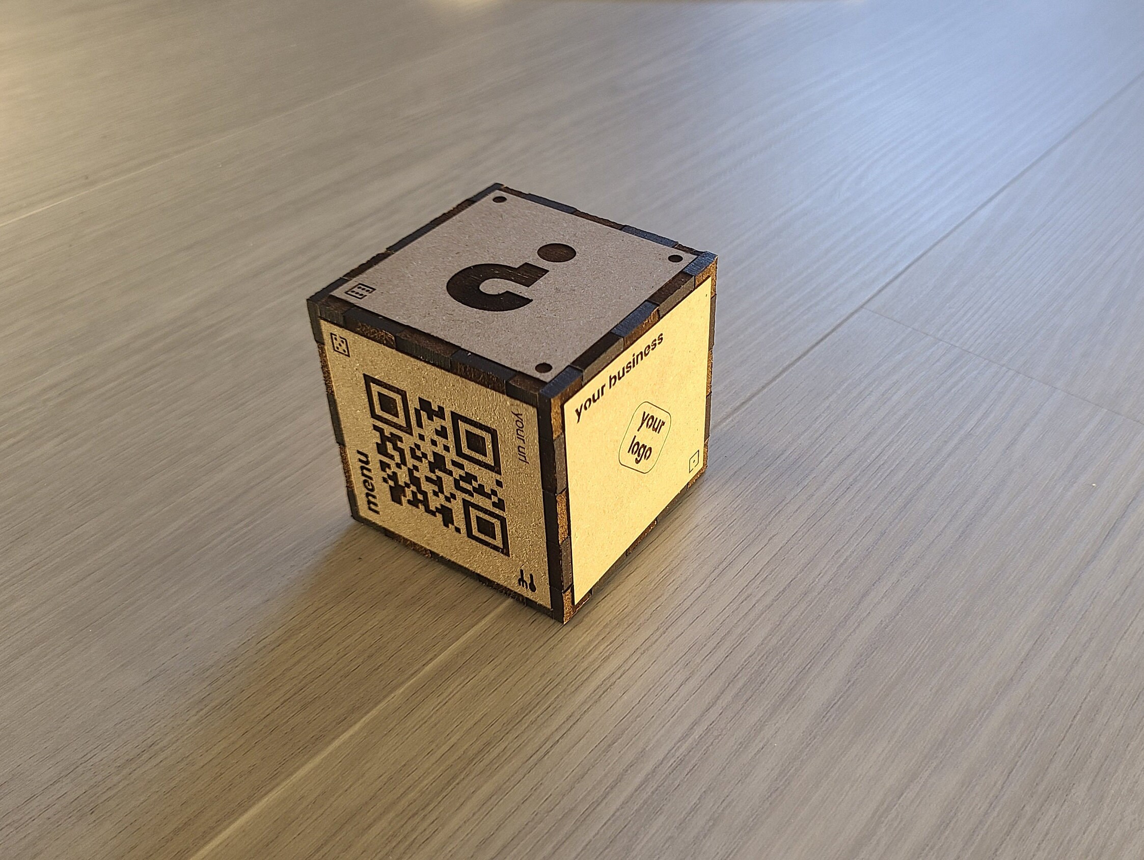 Cubic Qr Code Sign Custom Made Menu Table Decor Restaurant Shop ...