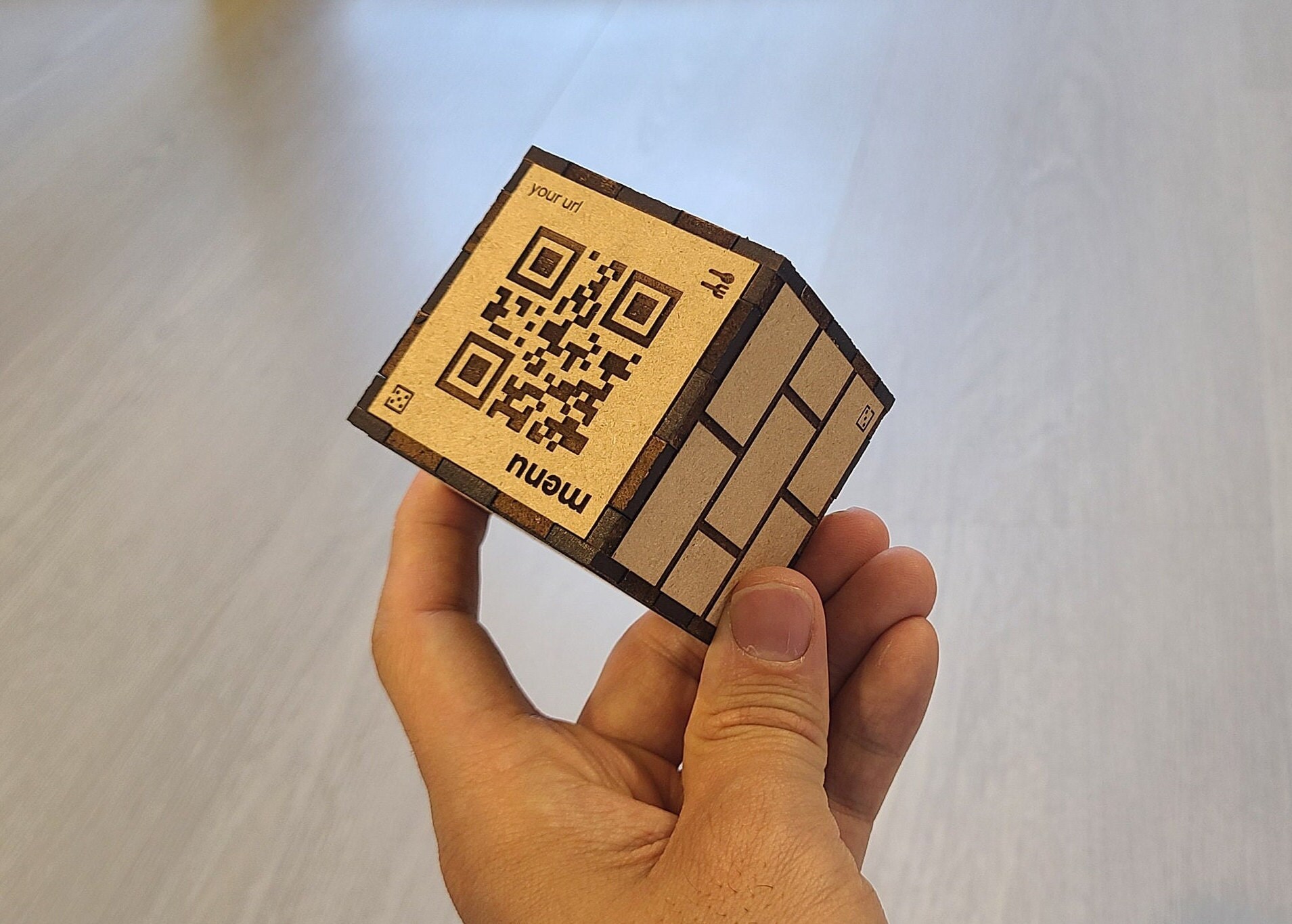 Cubic Qr Code Sign Custom Made Menu Table Decor Restaurant Shop ...