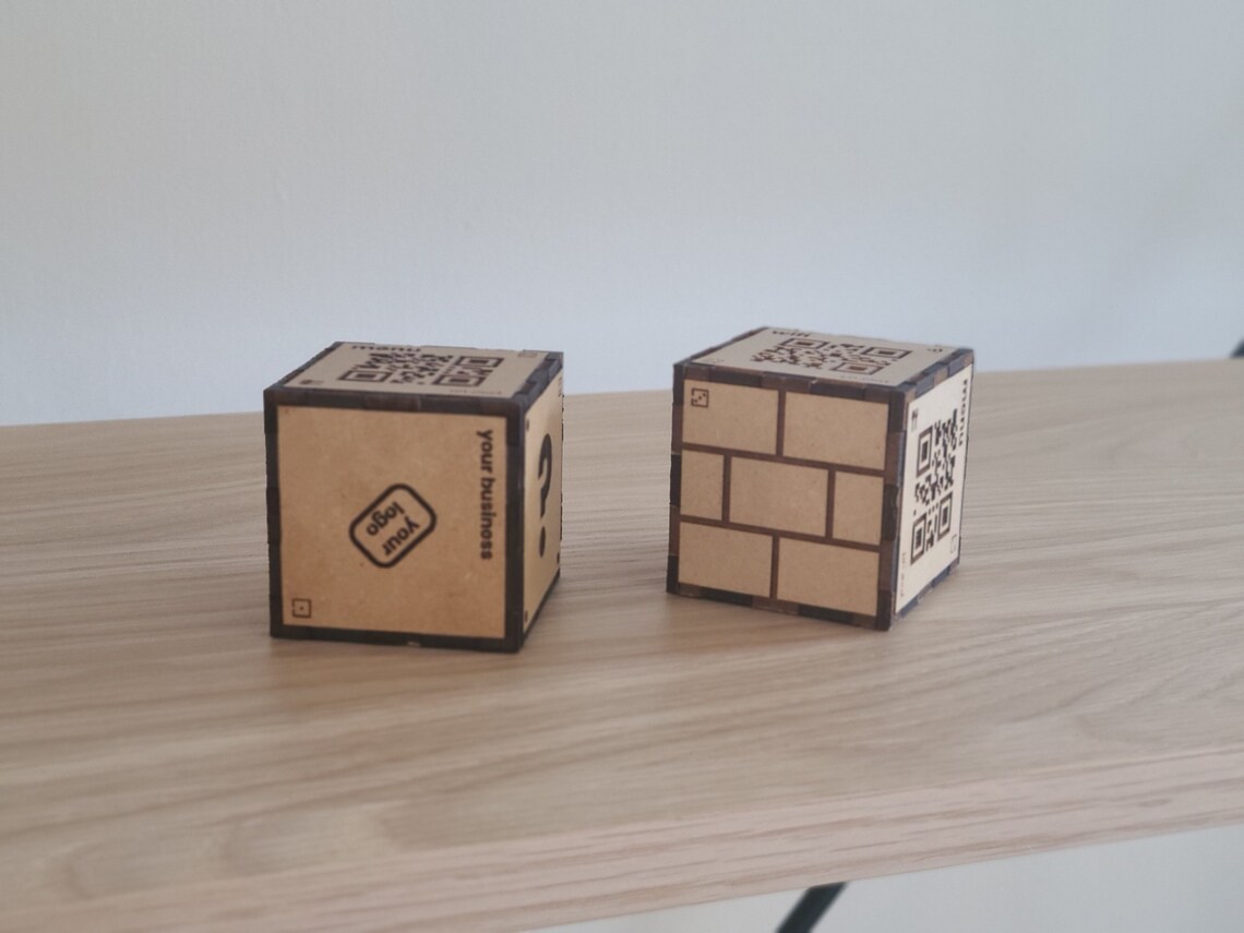 Cubic Qr Code Sign Custom Made Menu Table Decor Restaurant Shop ...