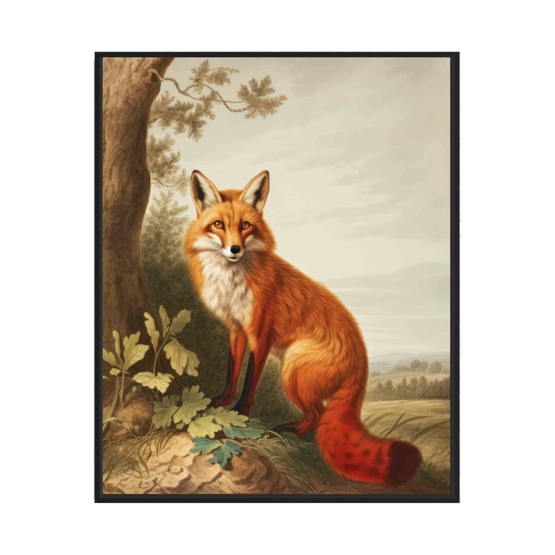 Fox Art Print Posters, Animal Abstracts Wall Art Painting Decoration ...