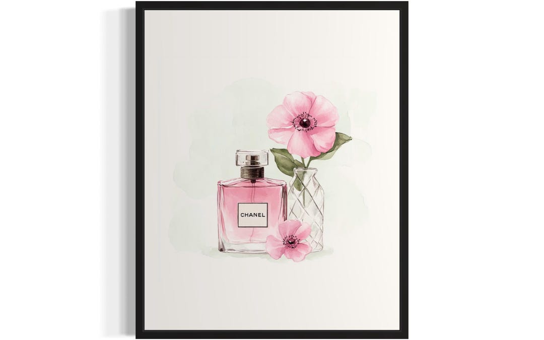 Pink Perfume Poster Art Print, Woman Wall Art Painting Picture Artwork ...