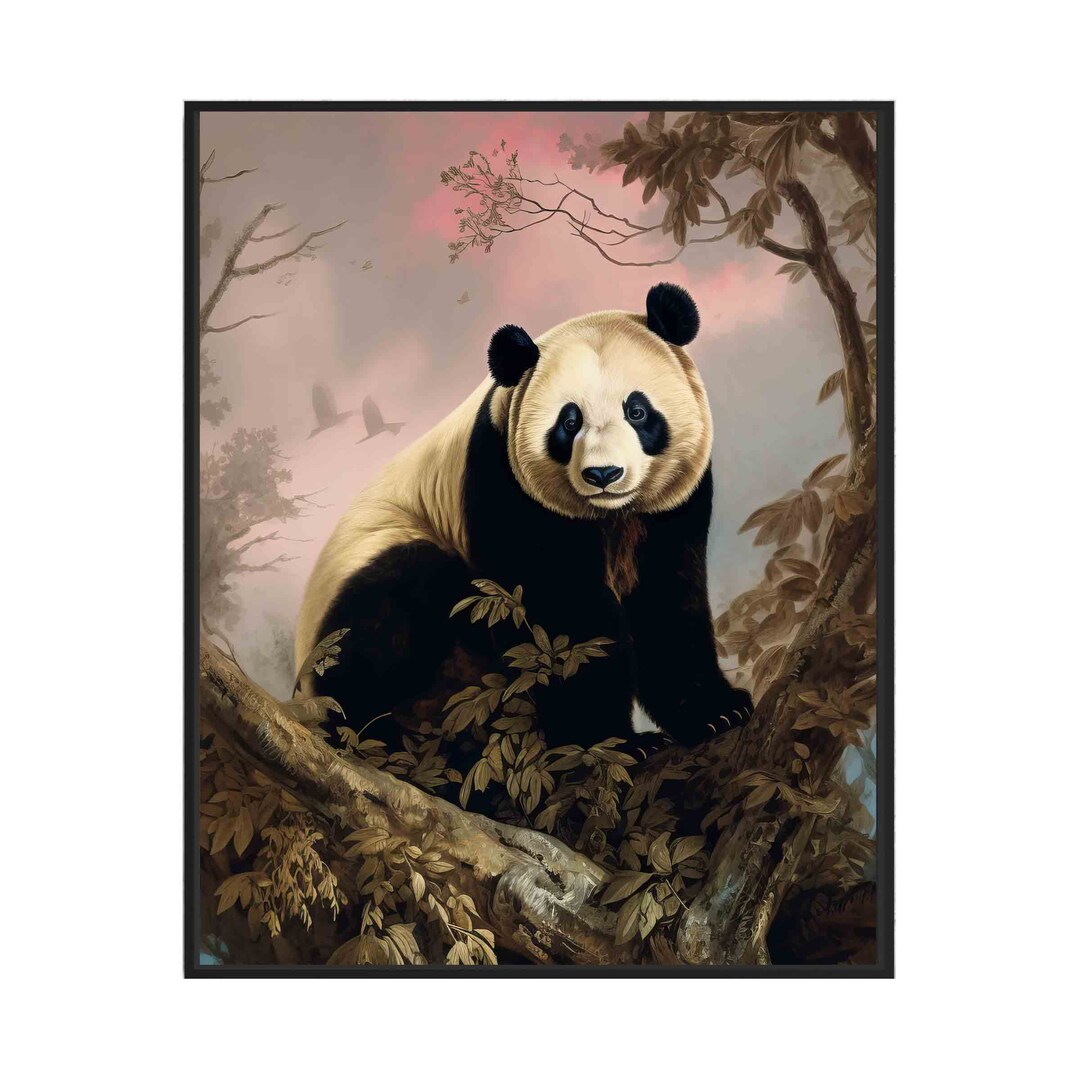 Panda Art Print Posters, Animal Abstracts Wall Art Painting Decoration ...