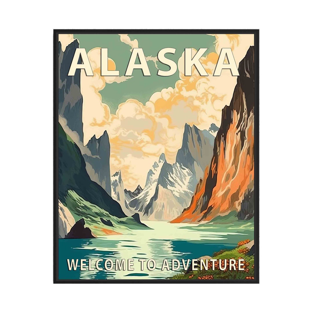 Alaska State Scenery Poster Art Print, Retro National Park Gifts - Etsy
