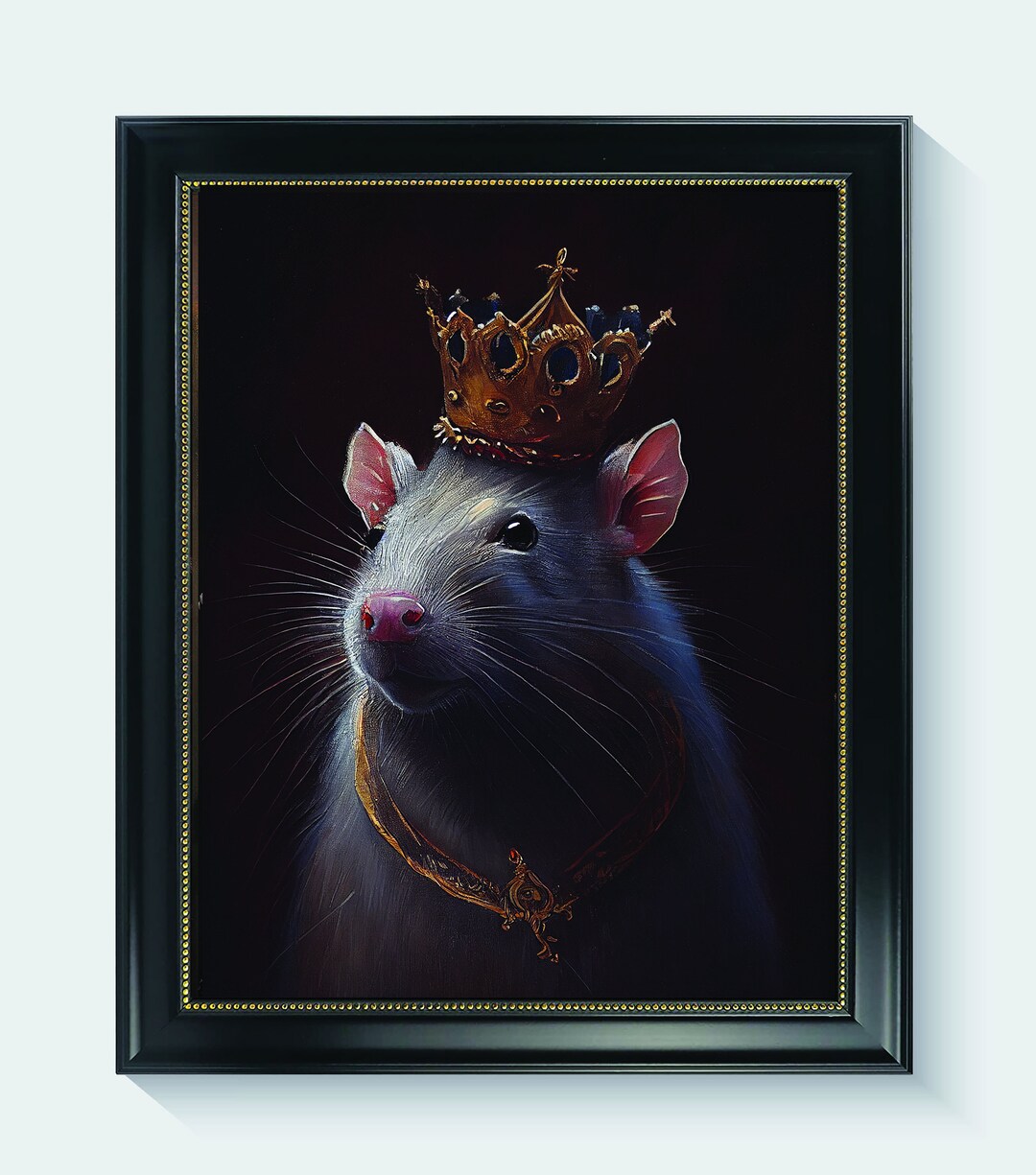 Rat With Crown Poster Art Print, Gothic Wall Decor Painting Artwork - Etsy