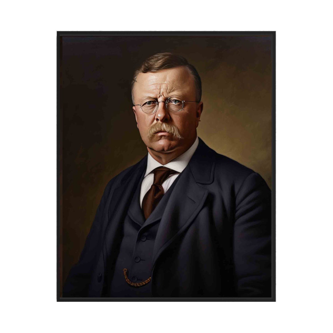 Theodore Roosevelt Poster Art Print, US President Wall Decor Painting ...