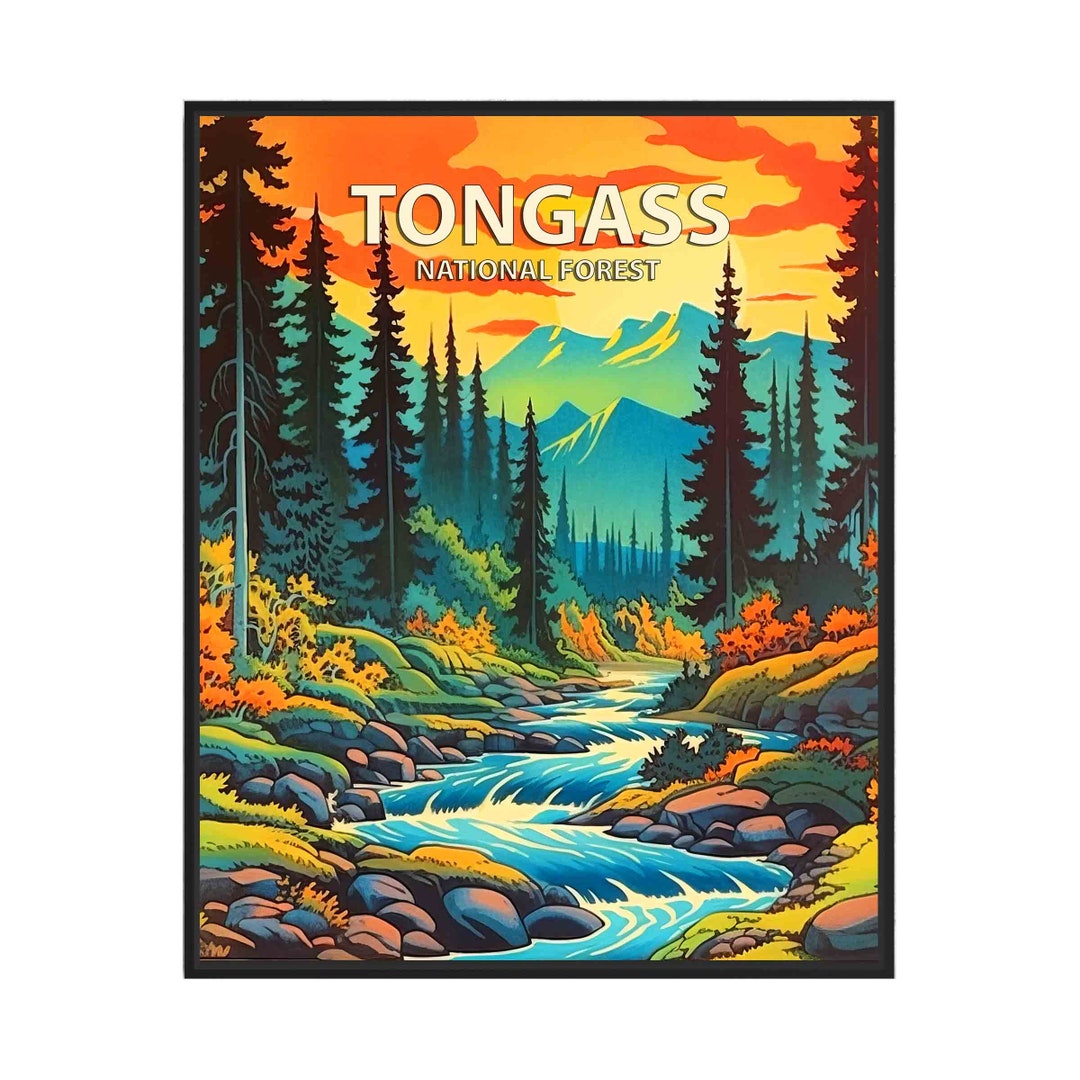 Tongass National Forest Poster Art Print, Retro National Park Gifts - Etsy