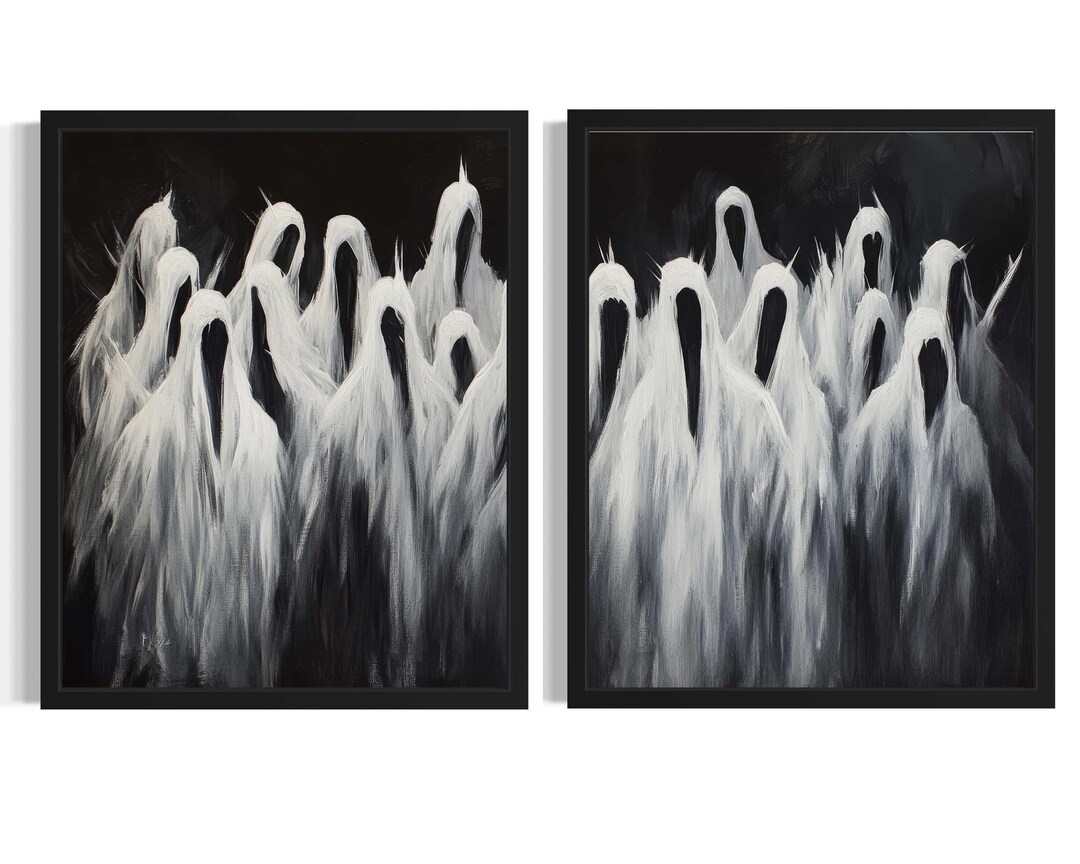 Army of Ghost Poster Art Print (set of 2), Scary Wall Art Painting ...