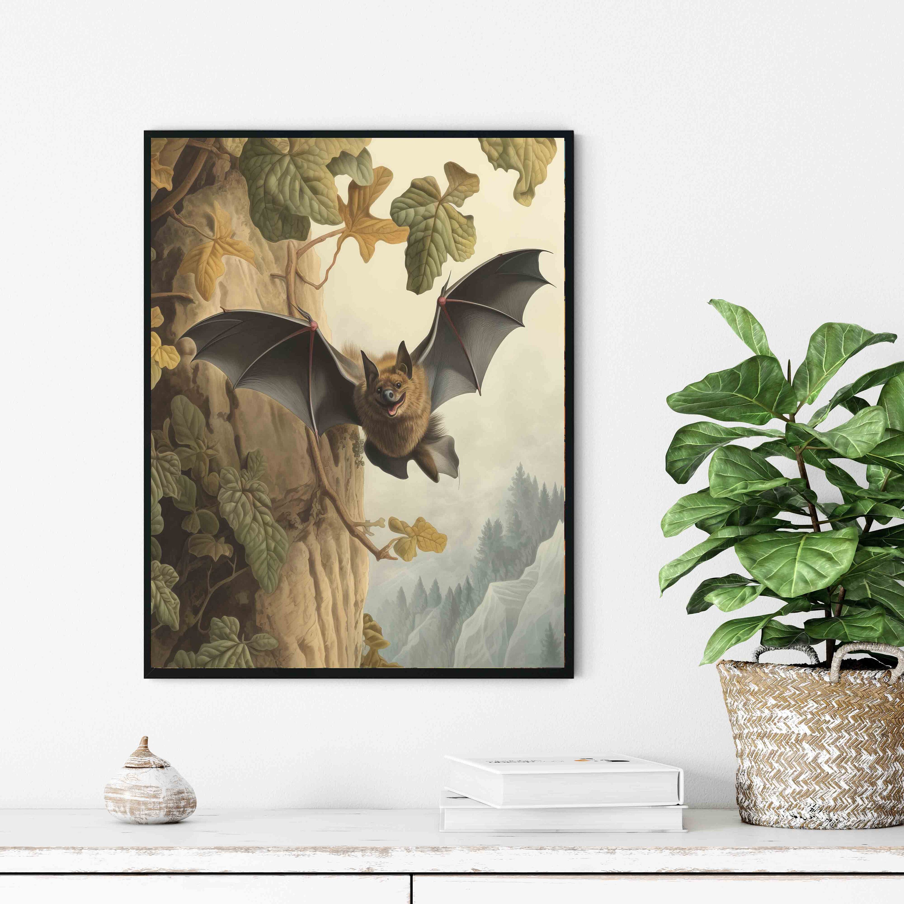 Bat Art Print Posters Animal Abstracts Wall Art Painting - Etsy