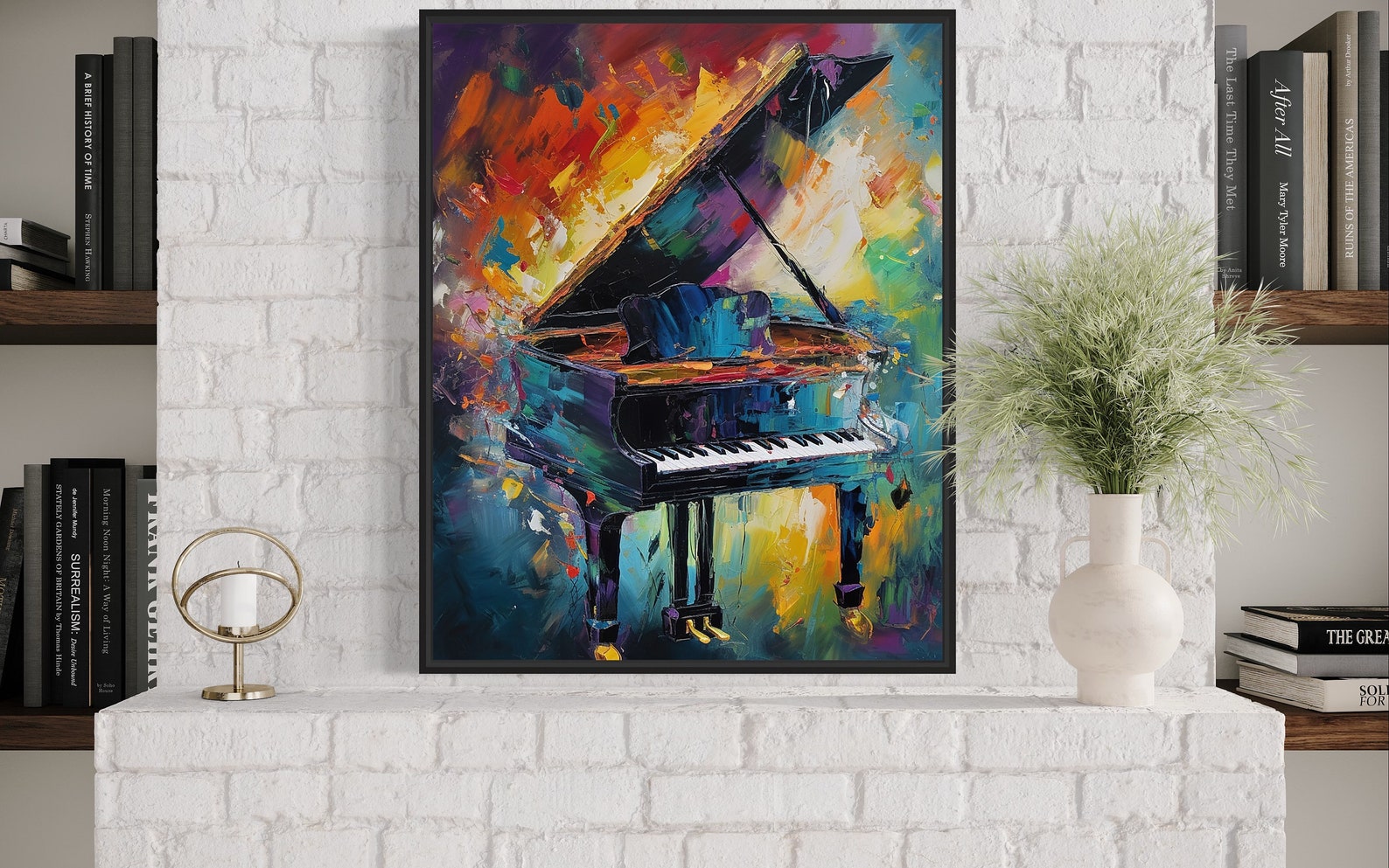 Piano Abstract Painting Art Print, Colorful Abstract Wall Art Poster - Etsy
