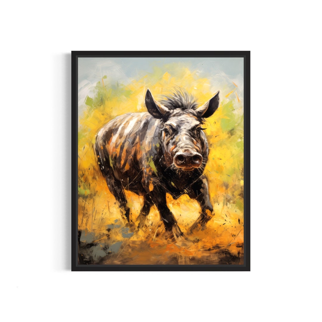 Warthog Poster Art Print, Abstract Animal Painting Wall Decor - Etsy