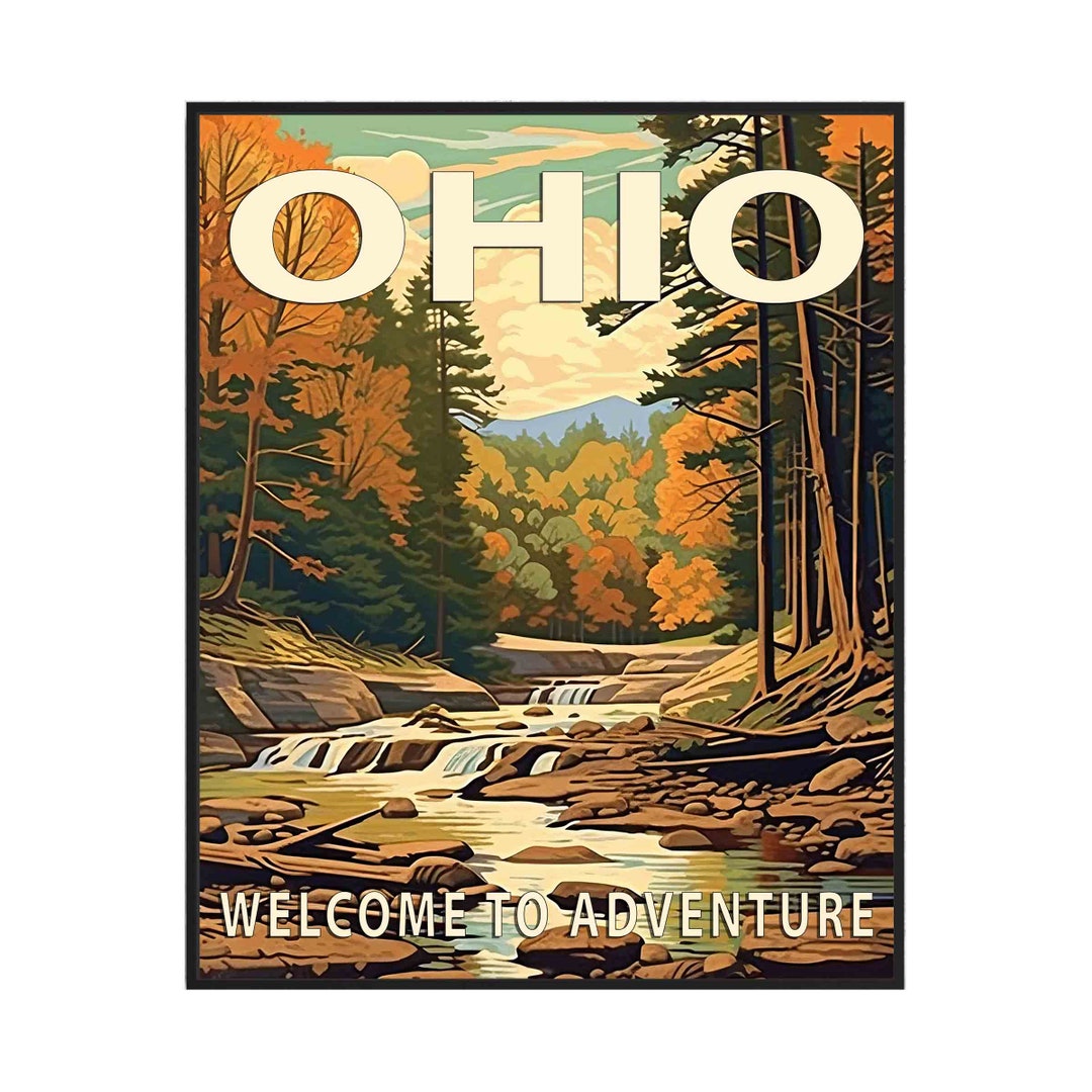 Ohio State Scenery Poster Art Print, Retro National Park Gifts - Etsy