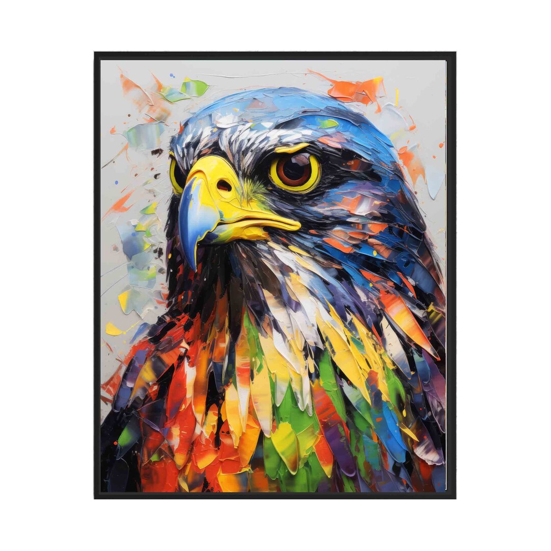 Falcon Art Print Posters, Animal Abstracts Wall Art Painting Decoration ...