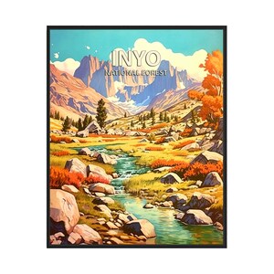 Inyo National Forest Poster Art Print, Retro National Park Gifts - Etsy