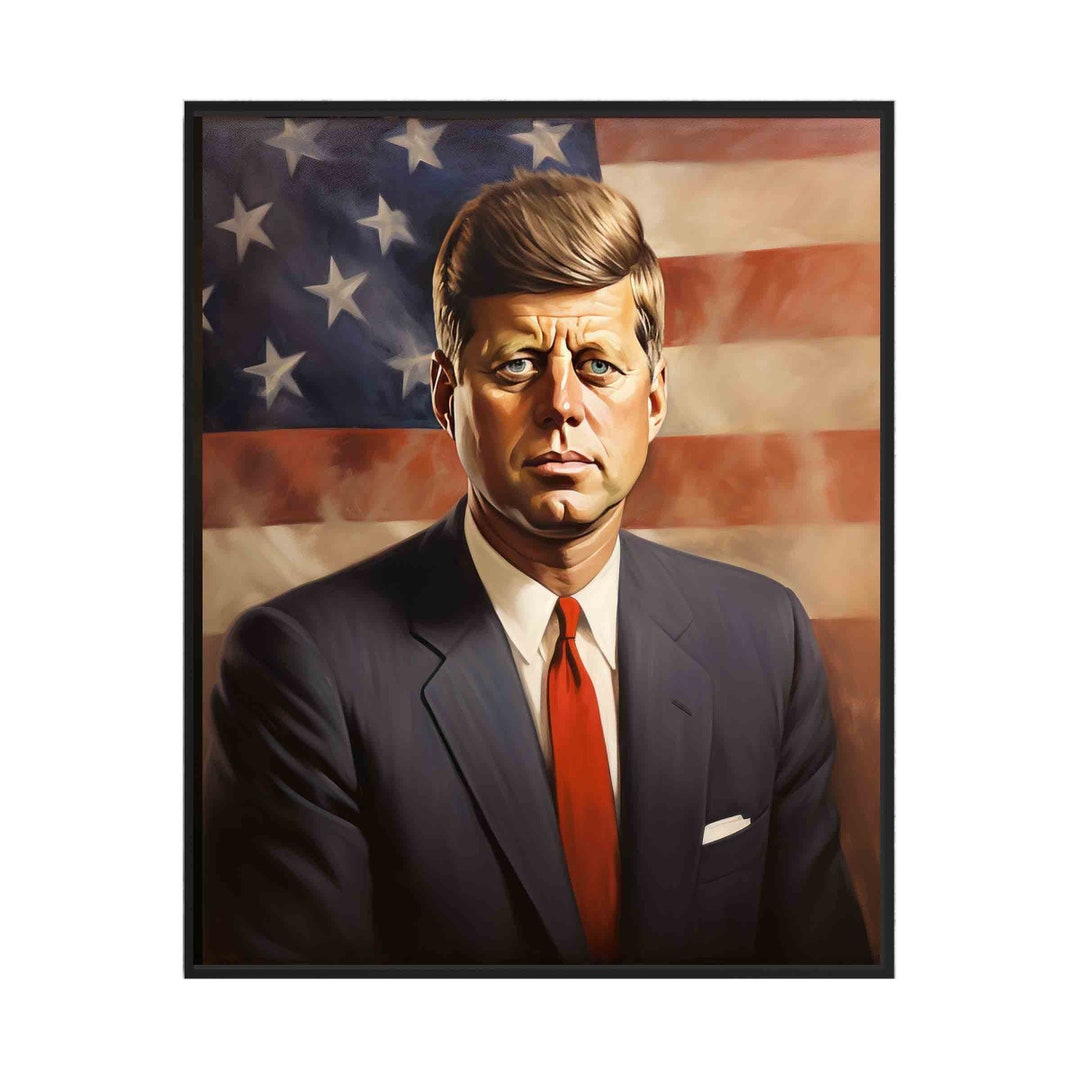 John F. Kennedy Poster Art Print, US President Wall Decor Painting ...