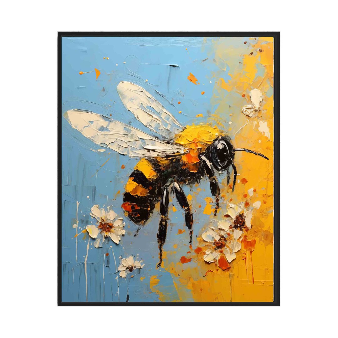 Bumblebee Art Print Posters, Animal Abstracts Wall Art Painting ...