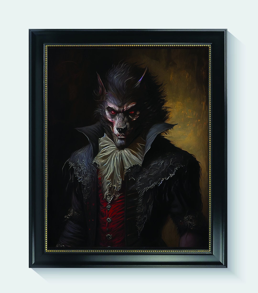 Sir Werewolf Poster Art Print, Gothic Wall Decor Painting Artwork - Etsy