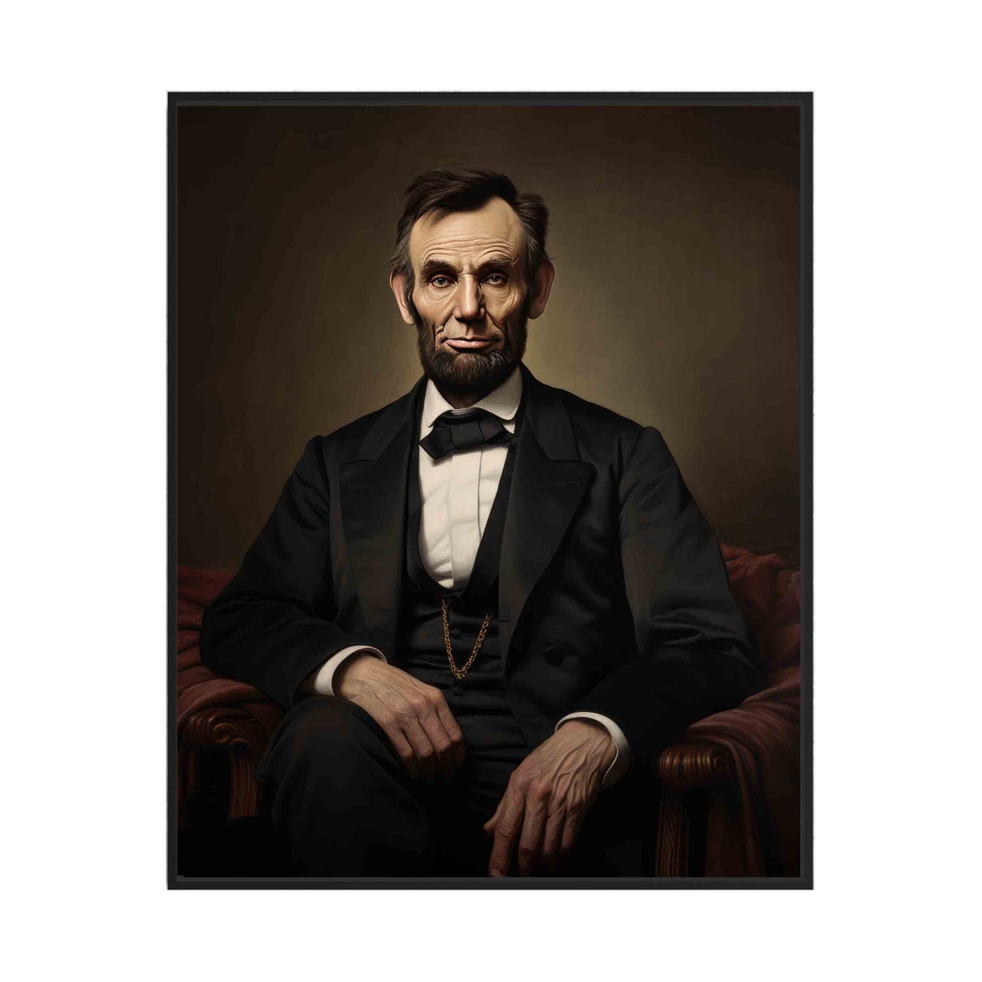 Abraham Lincoln Poster Art Print, US President Wall Decor Painting ...