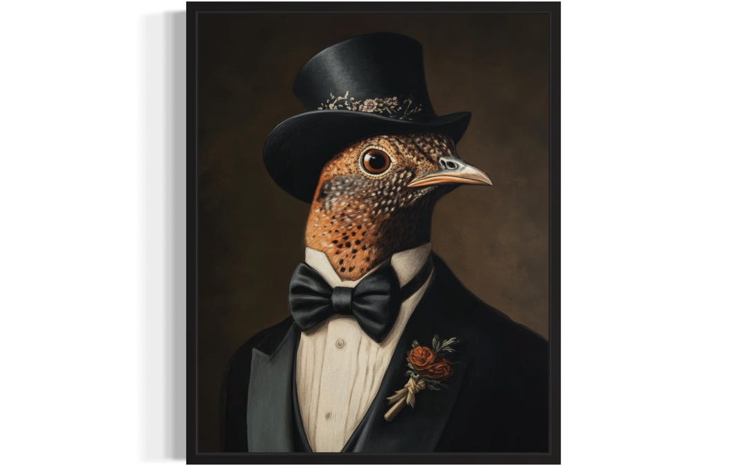 Quail Poster Art Print, Bird Tuxedo Wall Art Painting Picture Artwork ...