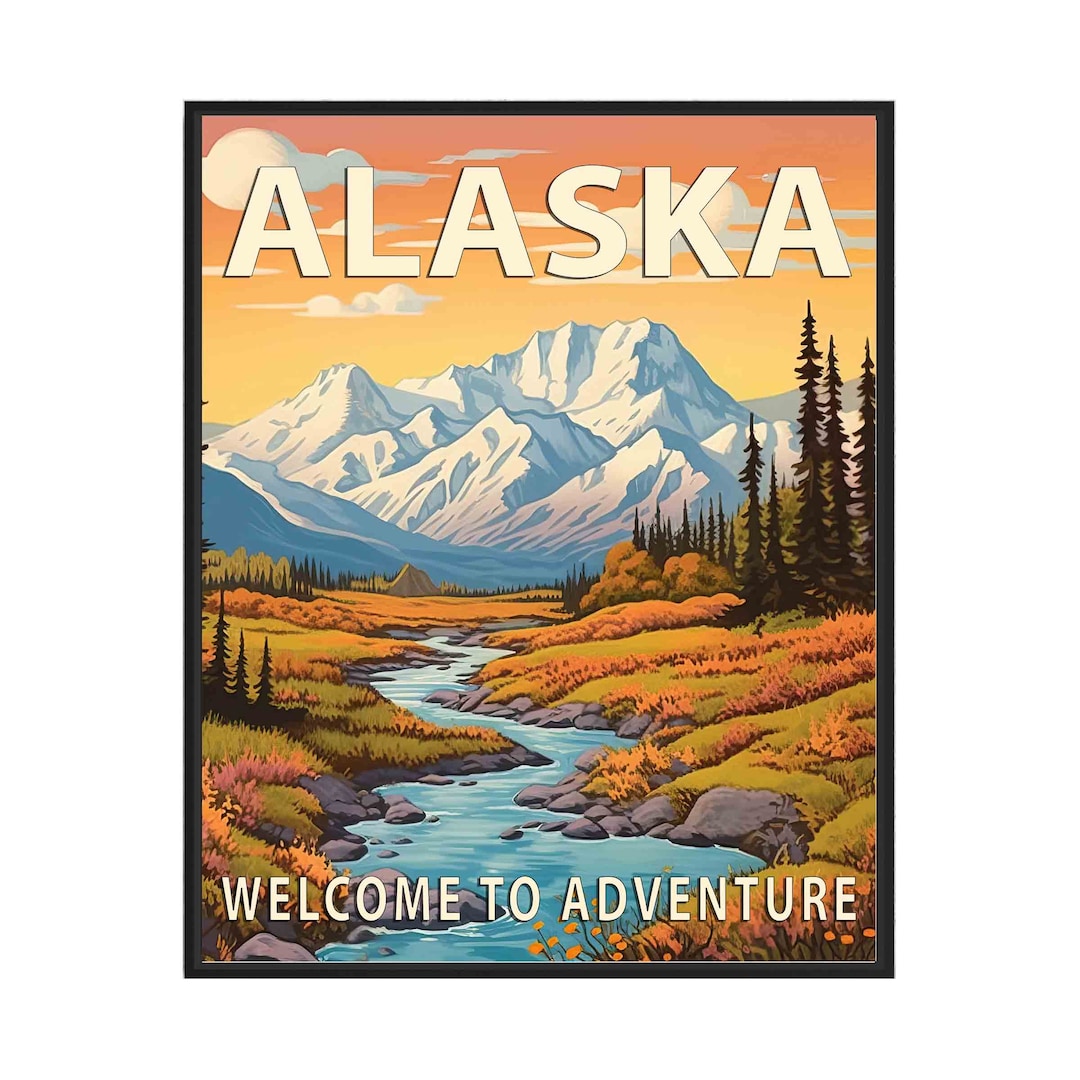 Alaska State Scenery Poster Art Print, Retro National Park Gifts - Etsy
