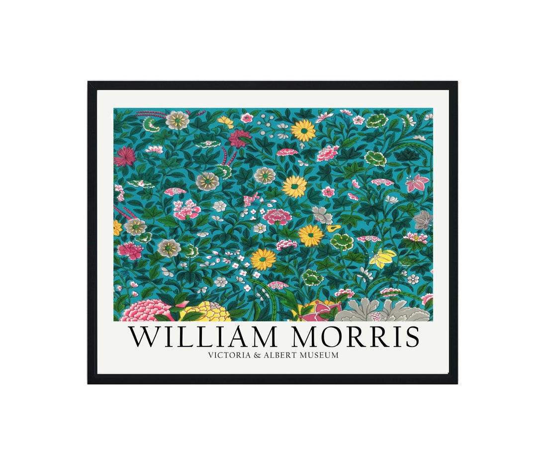 William Morris Multicolored Flower Poster Art Print, William Morris ...