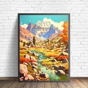 Inyo National Forest Poster Art Print, Retro National Park Gifts - Etsy