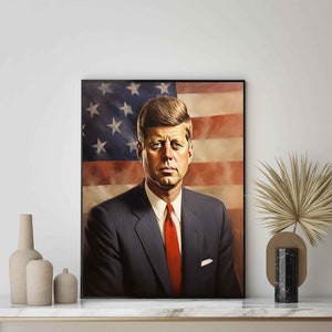 John F. Kennedy Poster Art Print, US President Wall Decor Painting ...