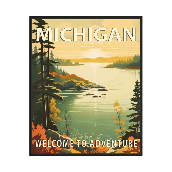 Michigan Poster - Etsy