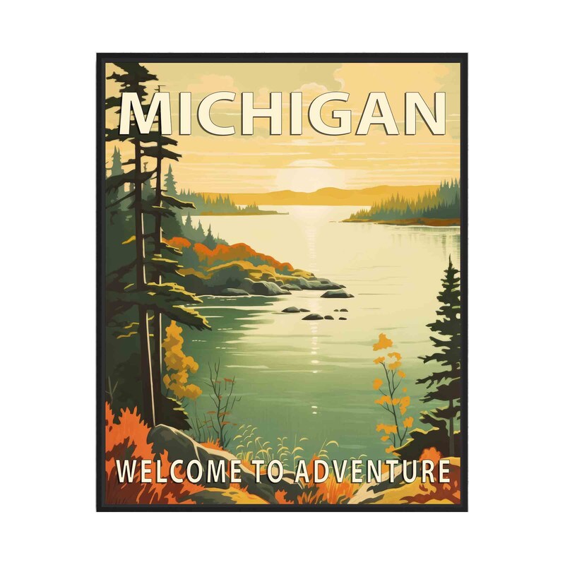 Michigan Poster - Etsy