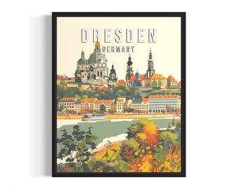 Dresden Germany City Skyline Poster Print Art - Etsy