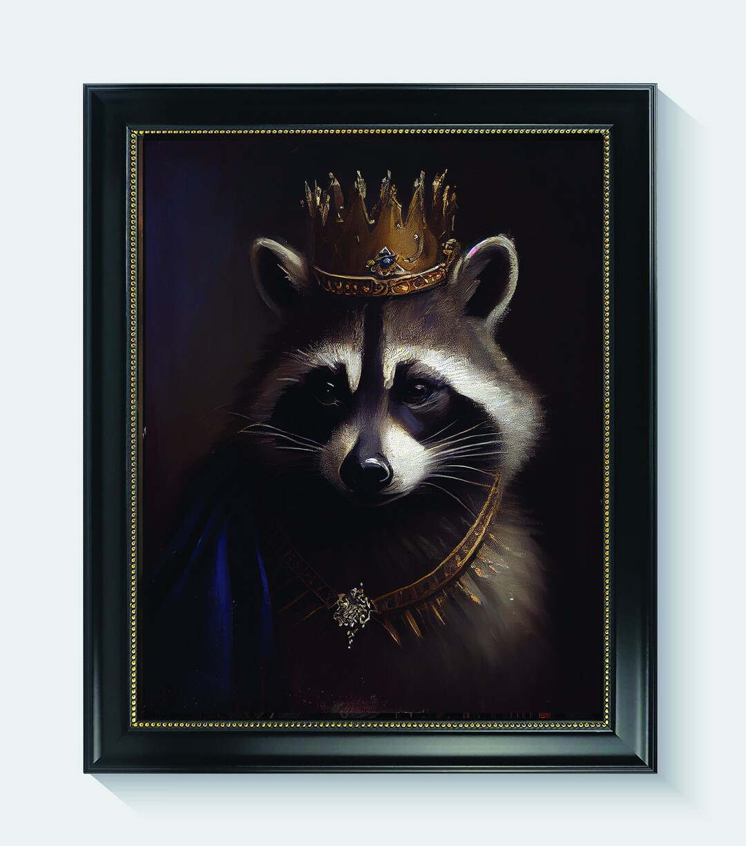 Waschbär mit Krone Poster Kunstdruck Gothic Wand Dekor - Etsy.de