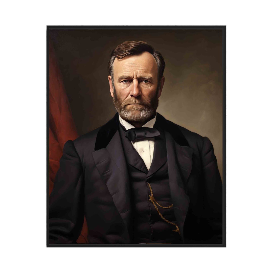 Ulysses S. Grant Poster Art Print, US President Wall Decor Painting ...