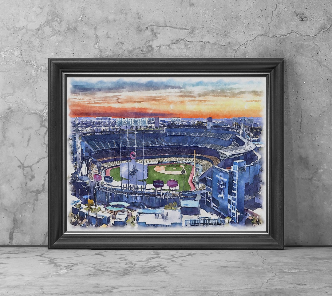 Dodger Stadium Art Print Los Angeles Dogers State Football - Etsy