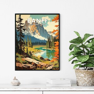 Banff National Park Poster Art Print, Retro National Park Gifts - Etsy