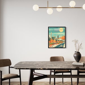Jeddah Saudi Arabia Poster Art Print, City Retro Vintage Painting Wall ...