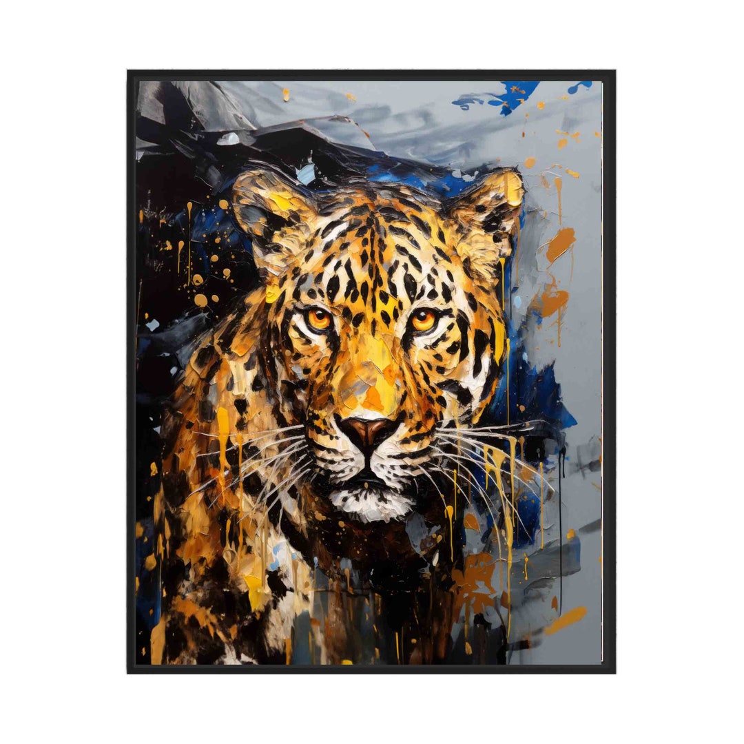 Leopard Art Print Posters, Animal Abstracts Wall Art Painting ...