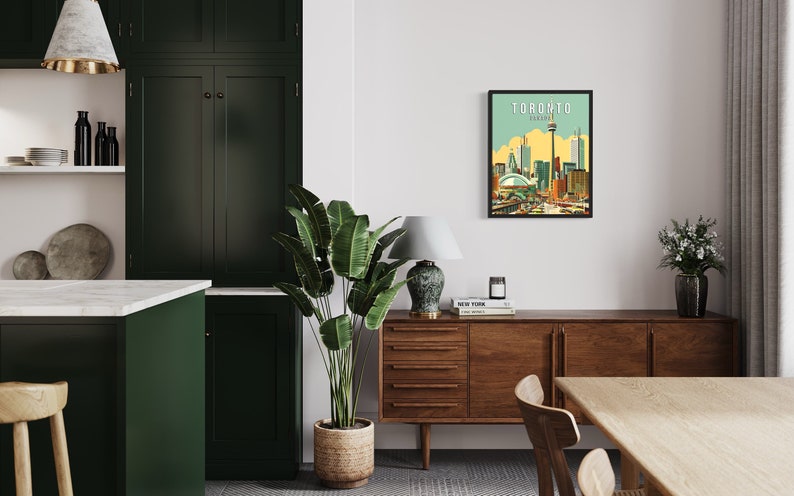 Toronto Ontario Poster Art Print, City Retro Vintage Painting Wall Art ...