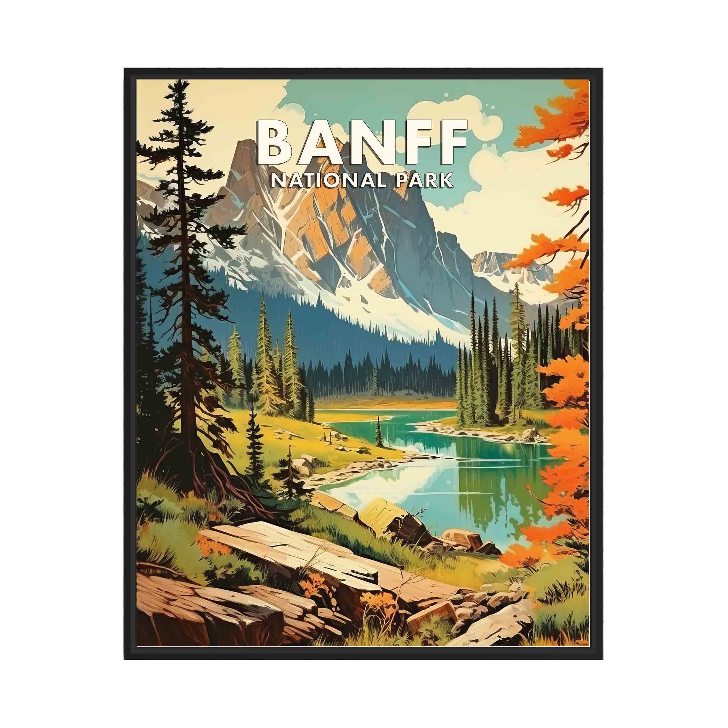 Banff National Park Poster Art Print Retro National Park - Etsy