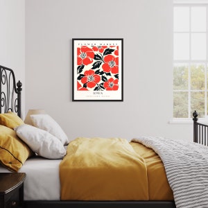 Iowa Flower Market Poster Art Print, Botanical Collection for Bedroom ...