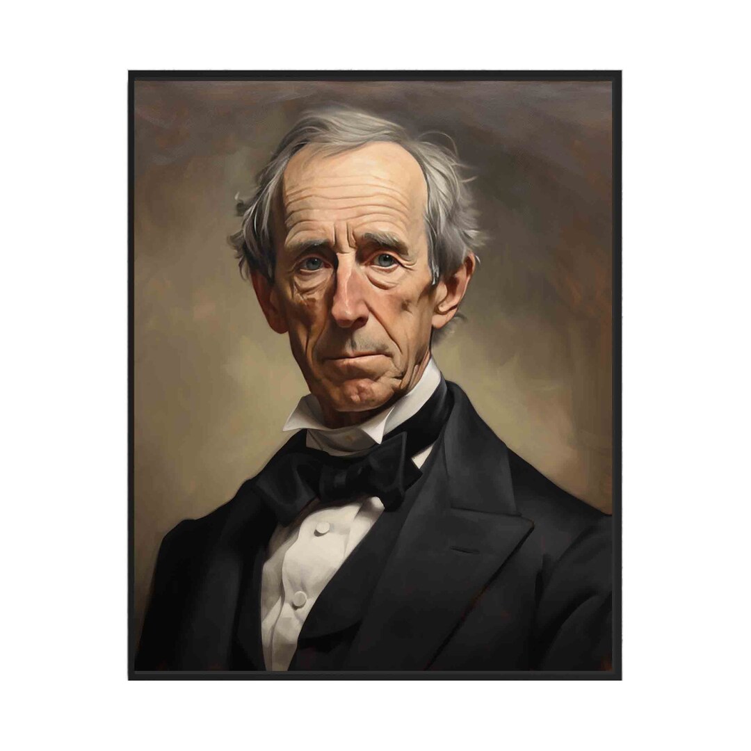 John Tyler Poster Art Print, US President Wall Decor Painting Artwork ...