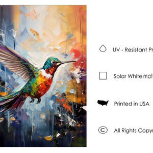 Hummingbird Art Print Posters, Animal Abstracts Wall Art Painting ...