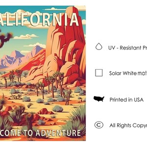 California State Scenery Poster Art Print, Retro National Park Gifts - Etsy