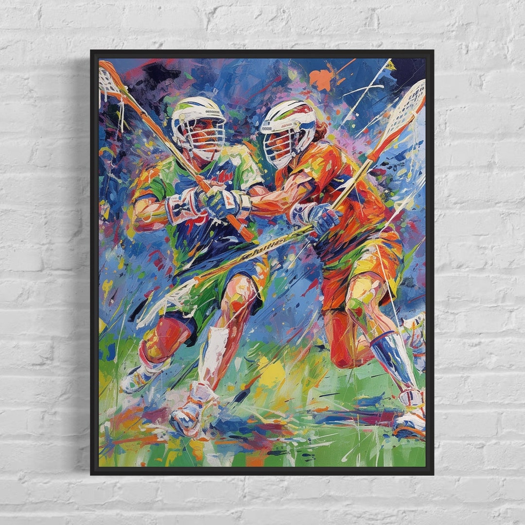 Lacrosse Abstract Painting Art Print, Colorful Abstract Wall Art Poster ...