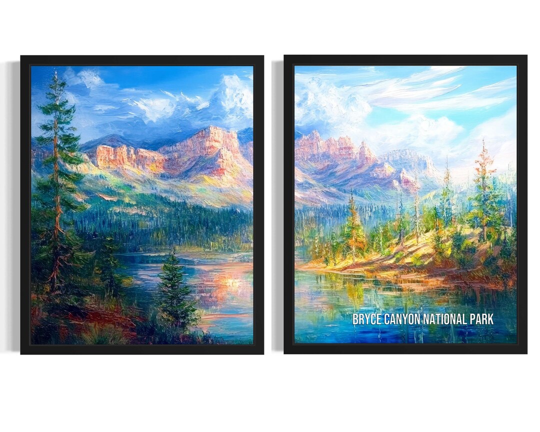 Bryce Canyon National Park Poster Art Print (set of 2), Scary Wall Art ...