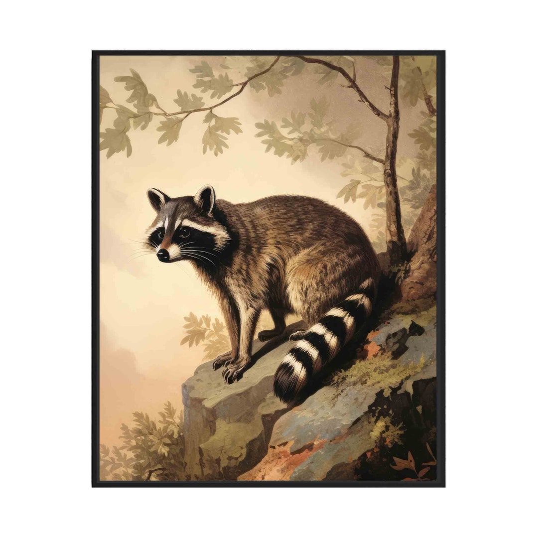 Raccoon Art Print Posters, Animal Abstracts Wall Art Painting ...